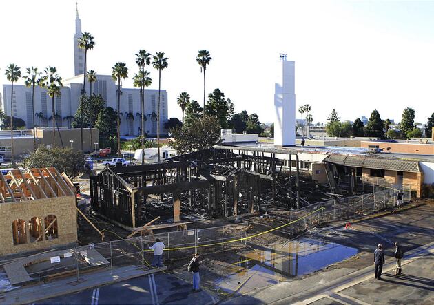 Fire burns new building on Los Angeles LDS Temple grounds – Deseret News